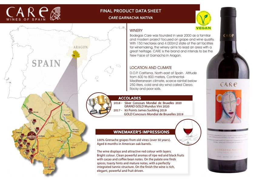 CARE Garnacha Nativa Aragon Spain – Golden Rind Cheese & Wine