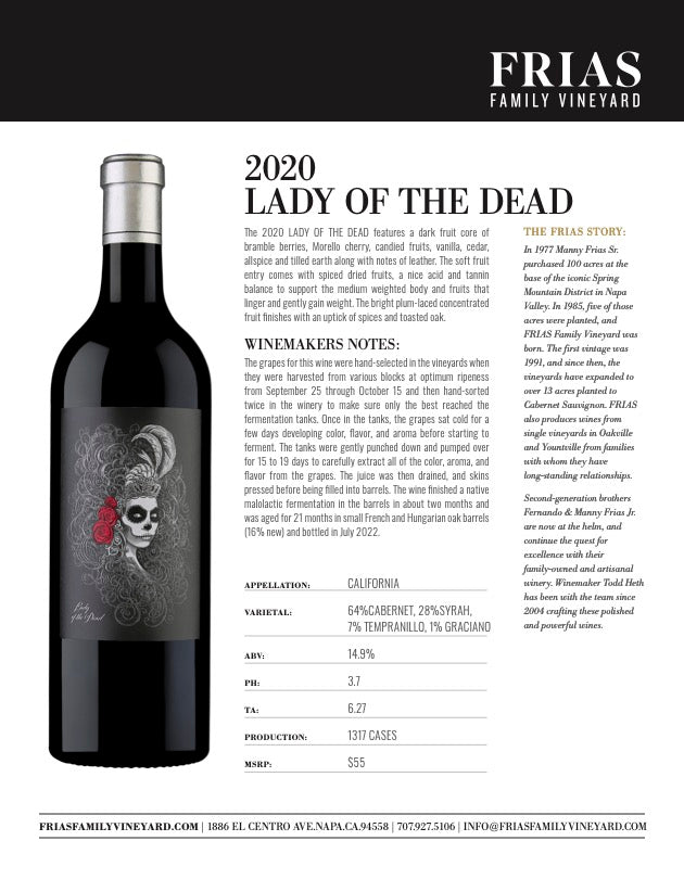 Fries Lady of the Dead Red Blend – Golden Rind Cheese & Wine