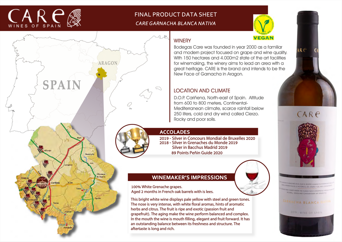 Care Garnacha Blanca Nativa Aragon Spain – Golden Rind Cheese & Wine